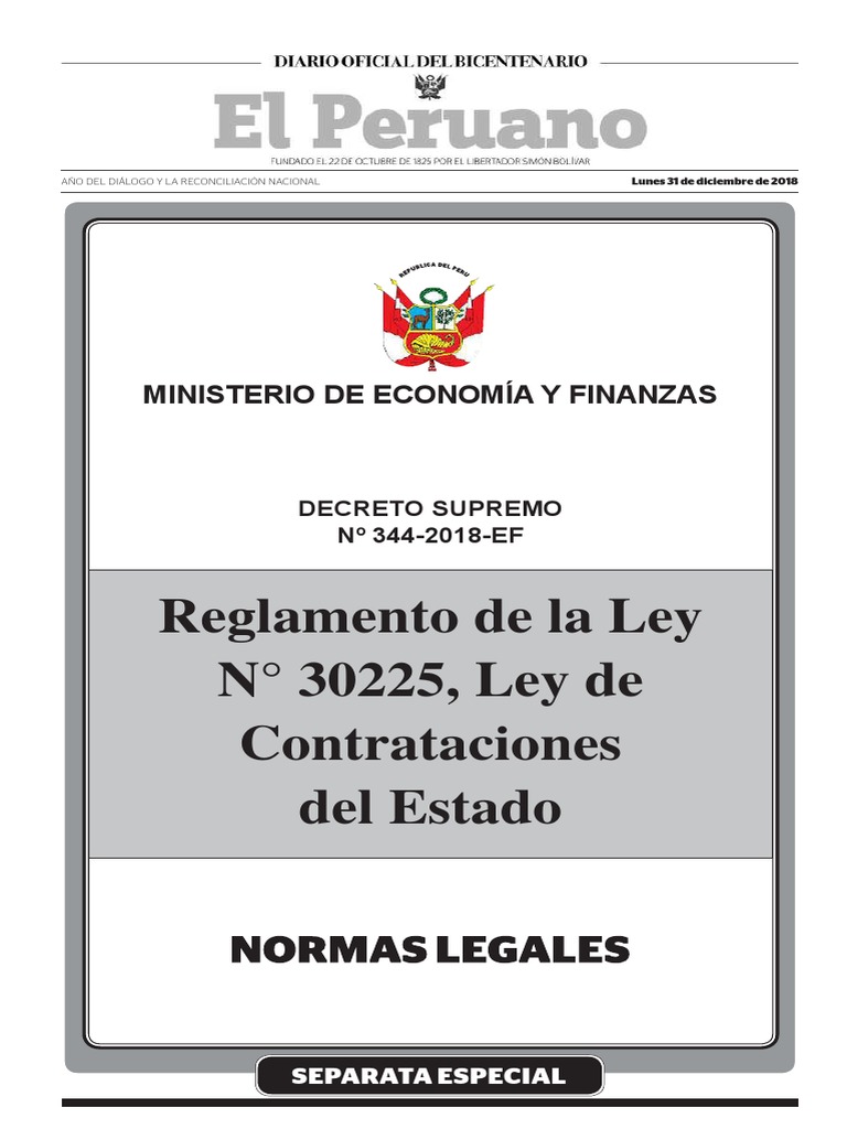 DS - 344-2018-Ef Reglamento Ultimo | Descargar gratis PDF | Regulación ...