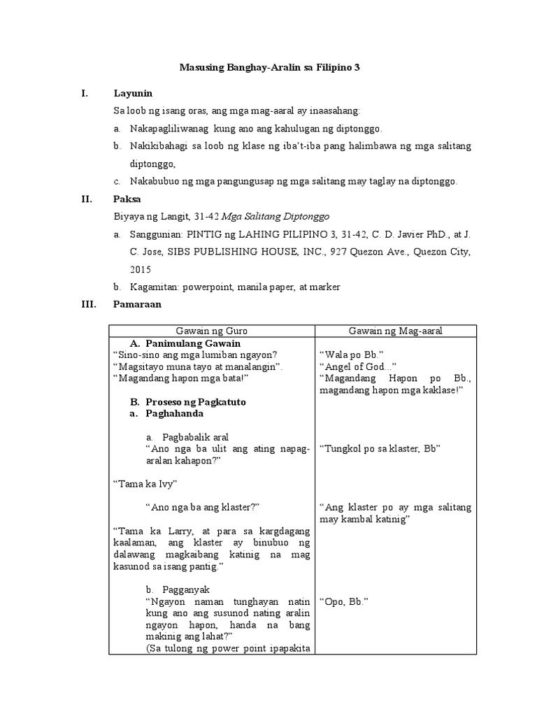 Banghay Aralin #6 H, A. | PDF