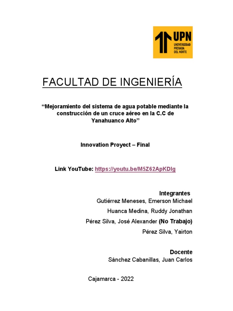 Innovation Project-Final | PDF | Agua | Agua potable