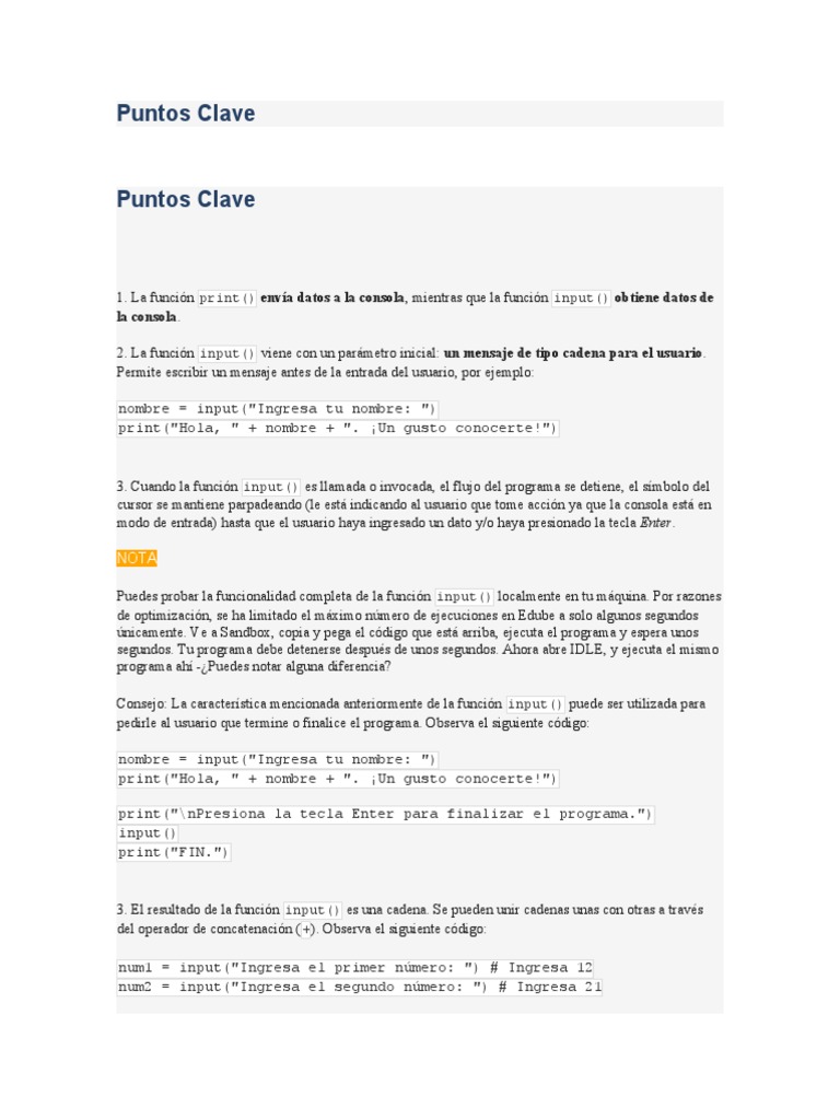 Puntos Clave - Curso - Python - Modulo2 - Pag5 | PDF | Informática