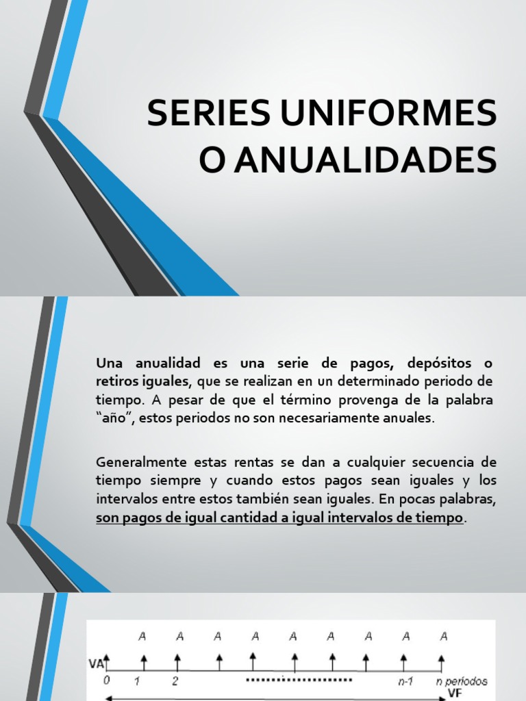 Series Uniformes o Anualidades - Udea | PDF | Interés | Bancos