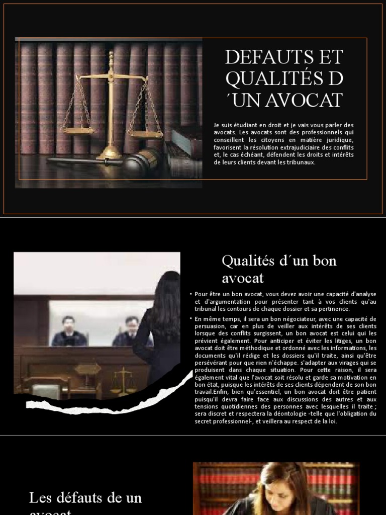 Qualités et defauts de un avocat | PDF