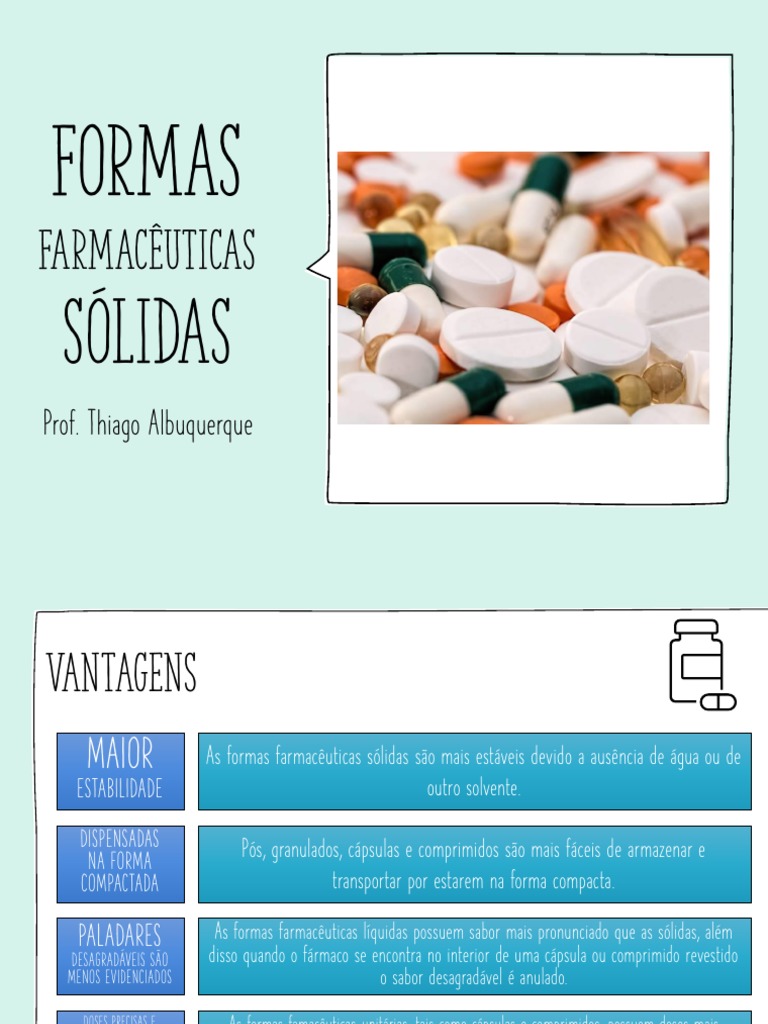 Formas Farmacêuticas Sólidas | PDF | Química | Ciências Físicas