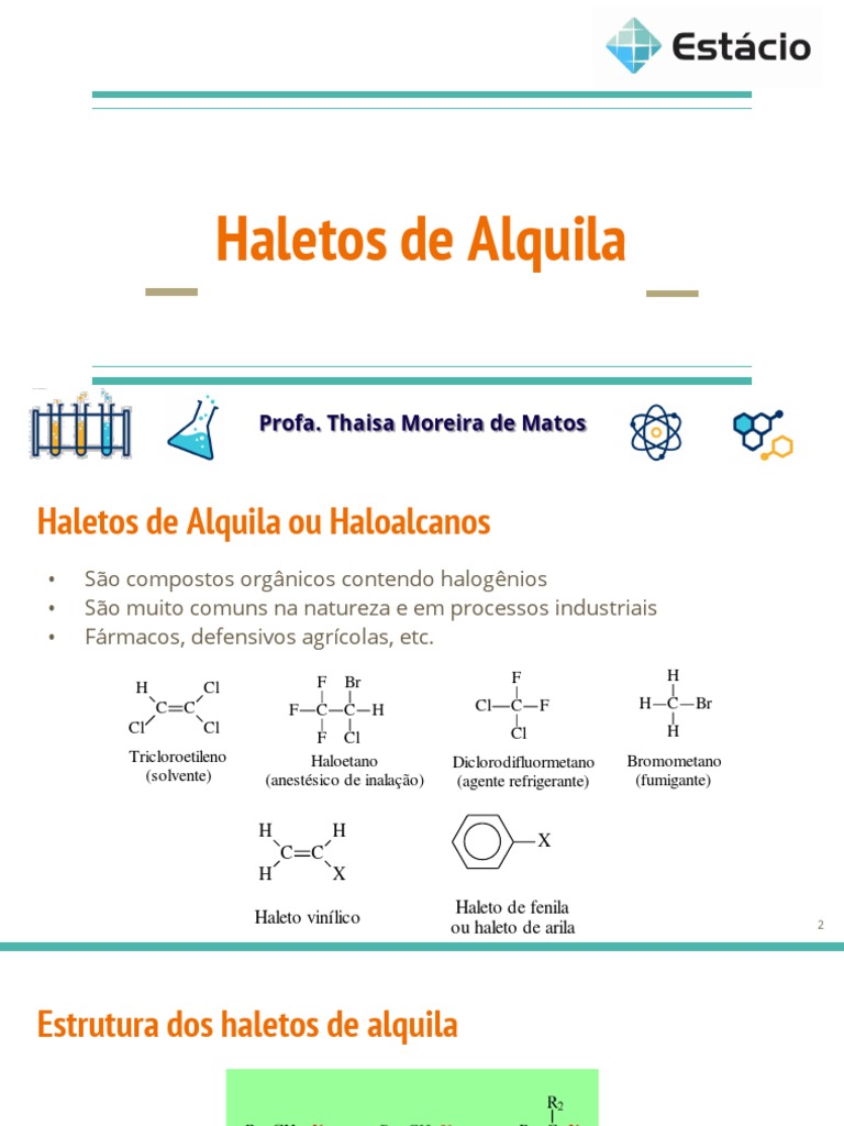 Haletos de Alquila | PDF | Átomos | Compostos químicos