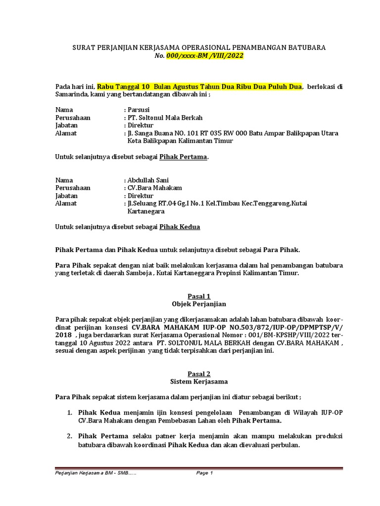 Draf SPK KPSHP - Bm. Kontraktor | PDF