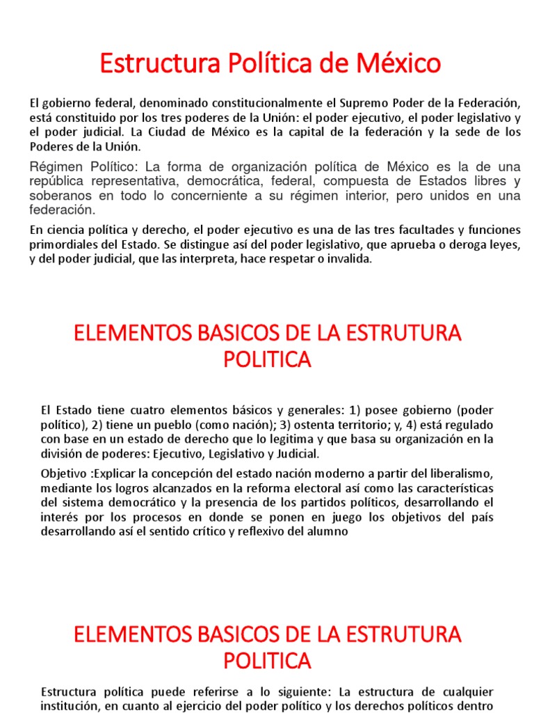 Estructura Política de México | PDF | Politica de mexico | México