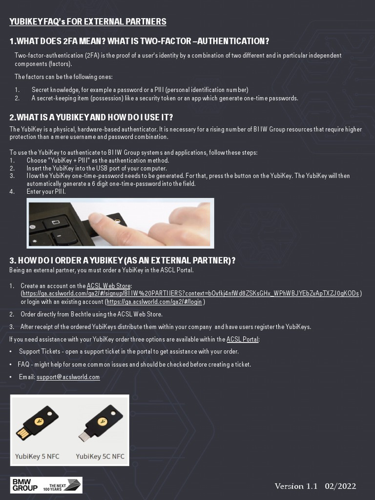 BMW YUBIKEY and PIN FAQ | PDF | Information Technology | Computing