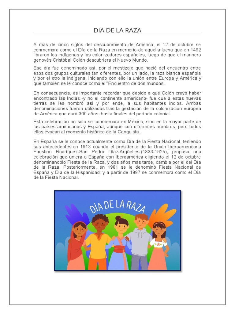 Día de la Raza: Encuentro de Culturas | PDF | Historia