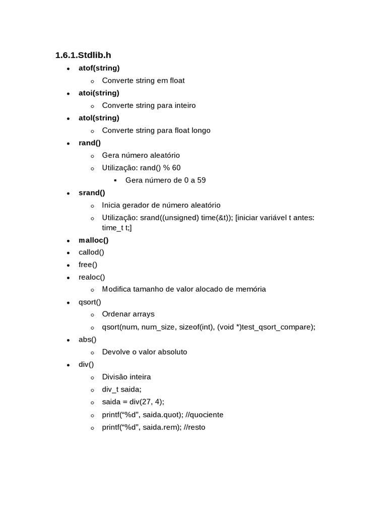 Bibliotecas em C | PDF