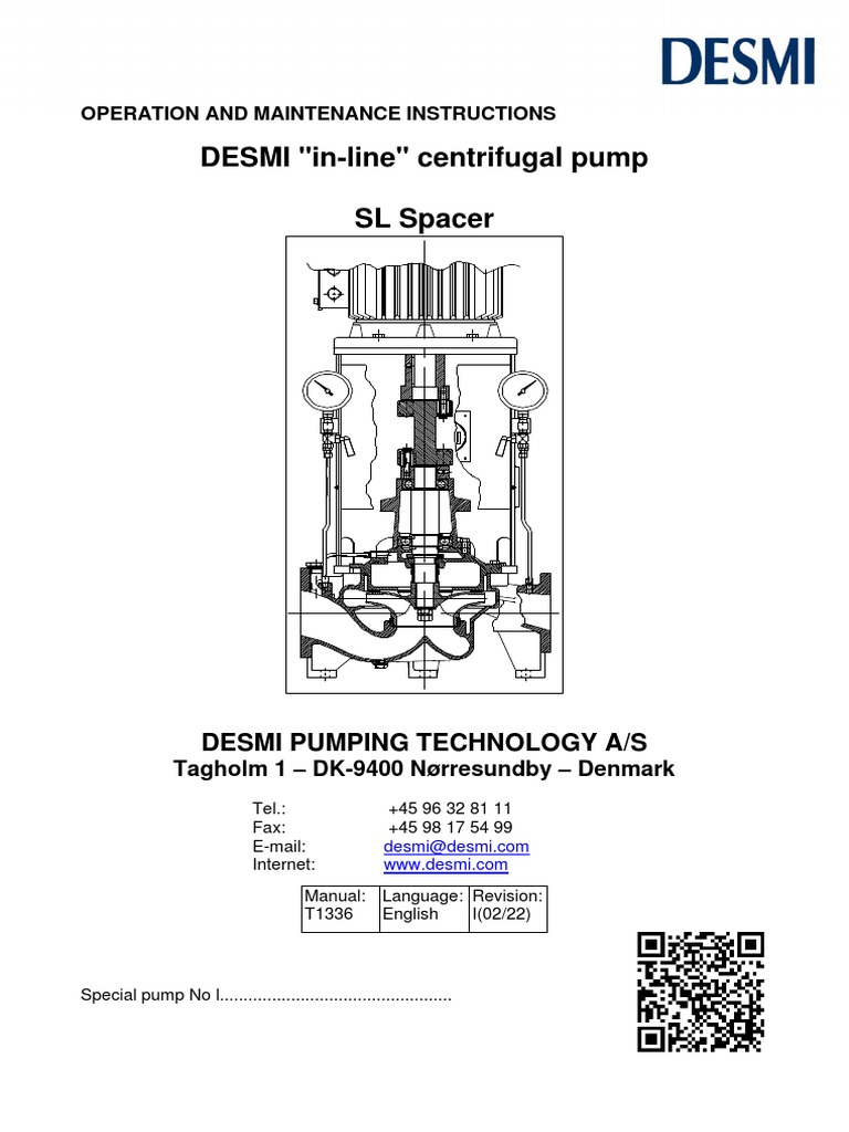 DESMI "In-Line" Centrifugal Pump SL Spacer: Desmi Pumping Technology A ...