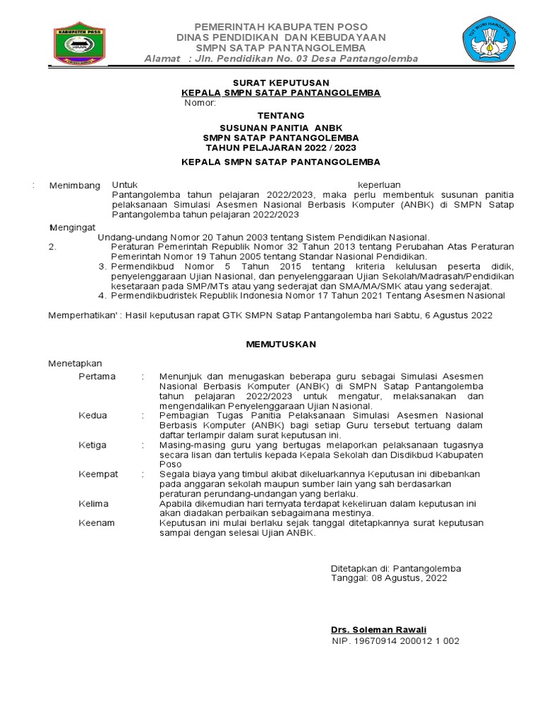 SK Panitia Anbk SMP | PDF