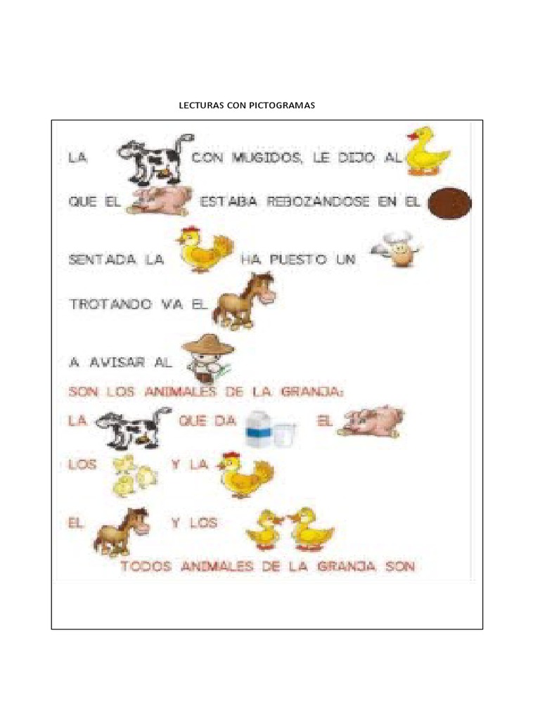 Lecturas Con Pictogramas | PDF