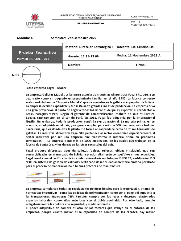Caso Fagal-Mabel: Análisis estratégico de la empresa líder en galletas ...