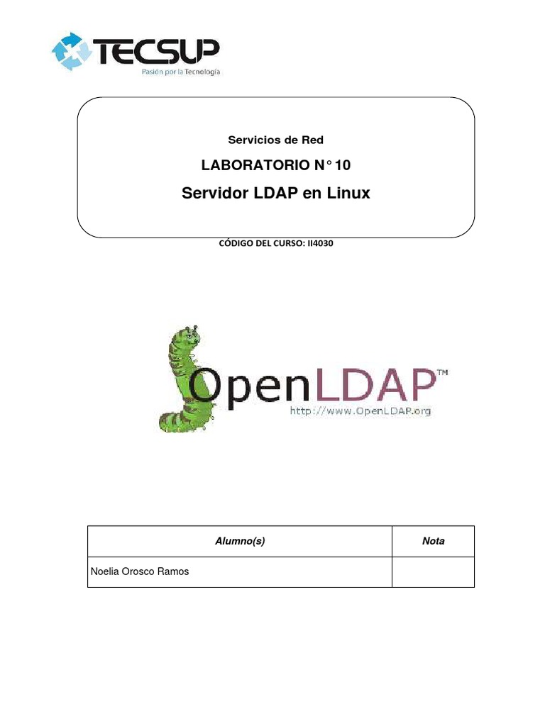 Laboratorio 10 - LDAP en Linux | PDF | Dirección IP | Redes de computadoras