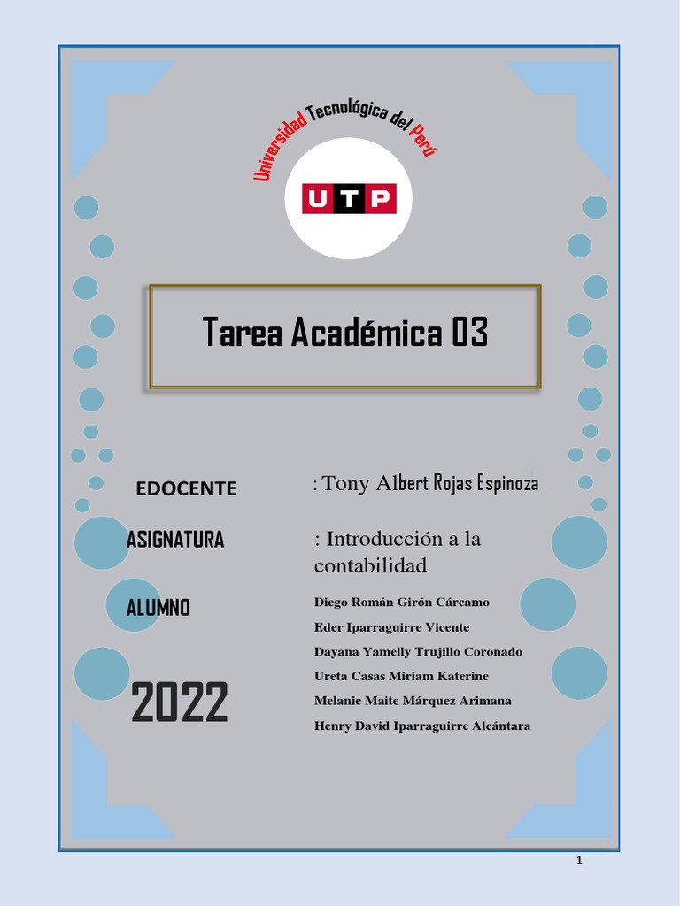 Tarea Academica 3 Contabilidad 2022 | PDF | Economias Tarea Academica 3 Contabilidad 2022 | PDF | Economias