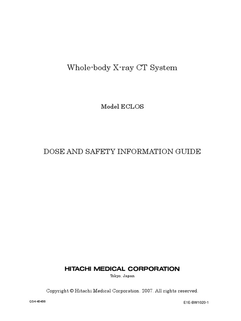 05-V1 (E1E-BW1020) - ECLOS Dose & Safety Information Guide | PDF | Ct ...