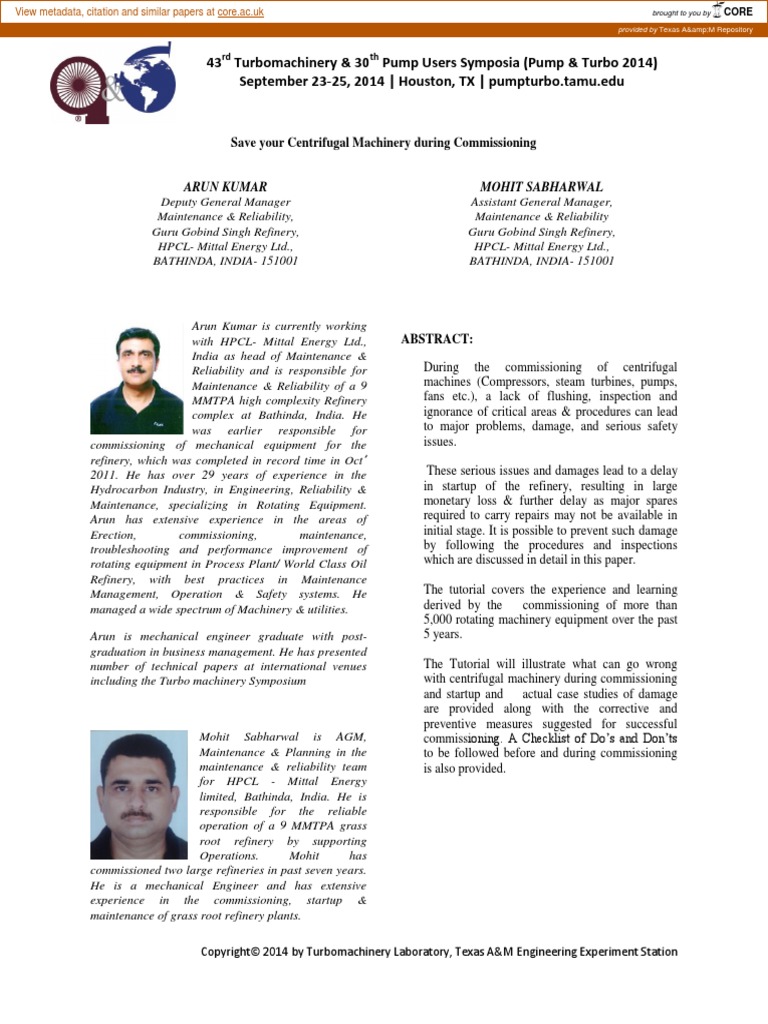 Preserve Centrifugal Pump During Commissioning | PDF | Pump | Pipe ...