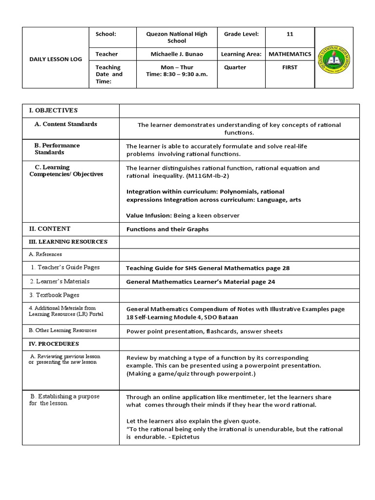 Rational Equation, Inequality and Function | PDF | Learning | Equations