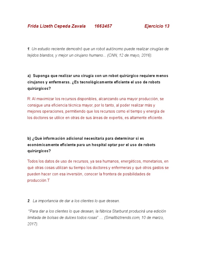 Ejercicio13 1662457 | PDF | Cirugía | Robot