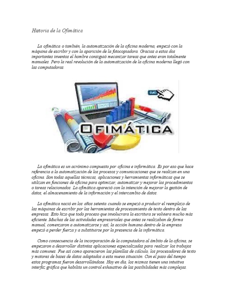 Historia de La Ofimática | PDF | Informática | Software