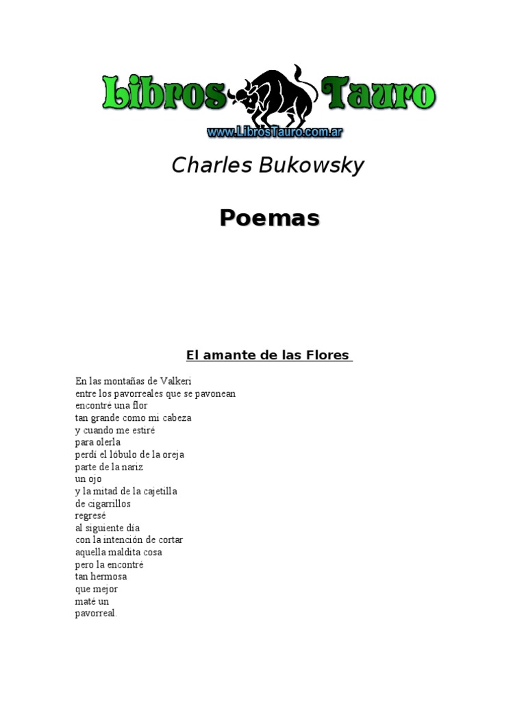 Bukowski, Charles - Poemas | PDF | Cerveza | Amor