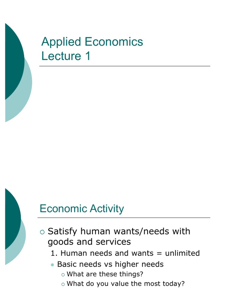 Applied Economics 1 | PDF