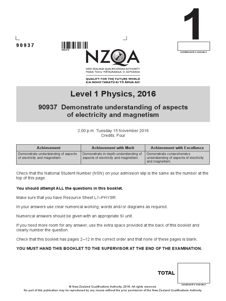 Exm 2016 | PDF | Magnetic Field | Magnet