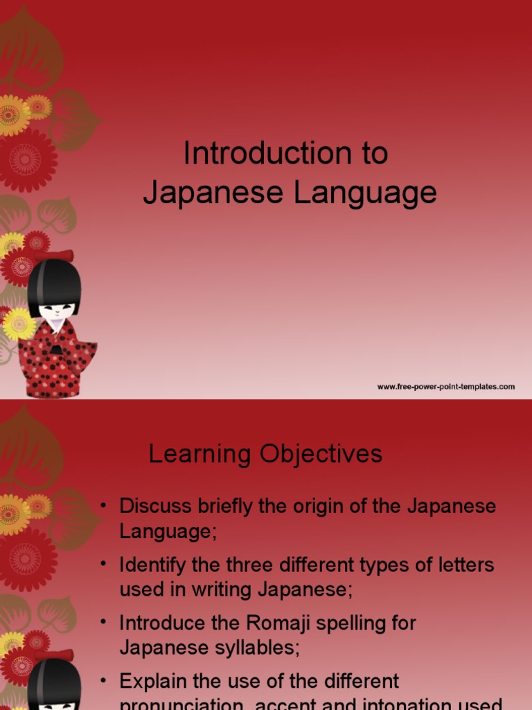 Introduction to Japanese Language Basics | PDF | Kanji | Japanese Language