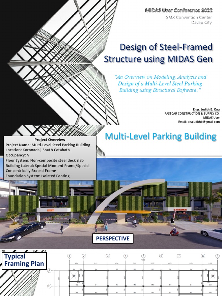 Multi-Level Parking Building Using Midas Gen | PDF | Beam (Structure ...