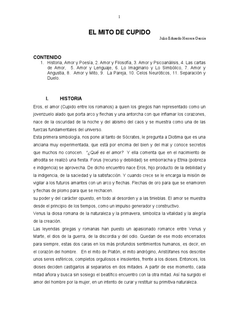 El Mito de Cupido | PDF | Amor | Jacques Lacan