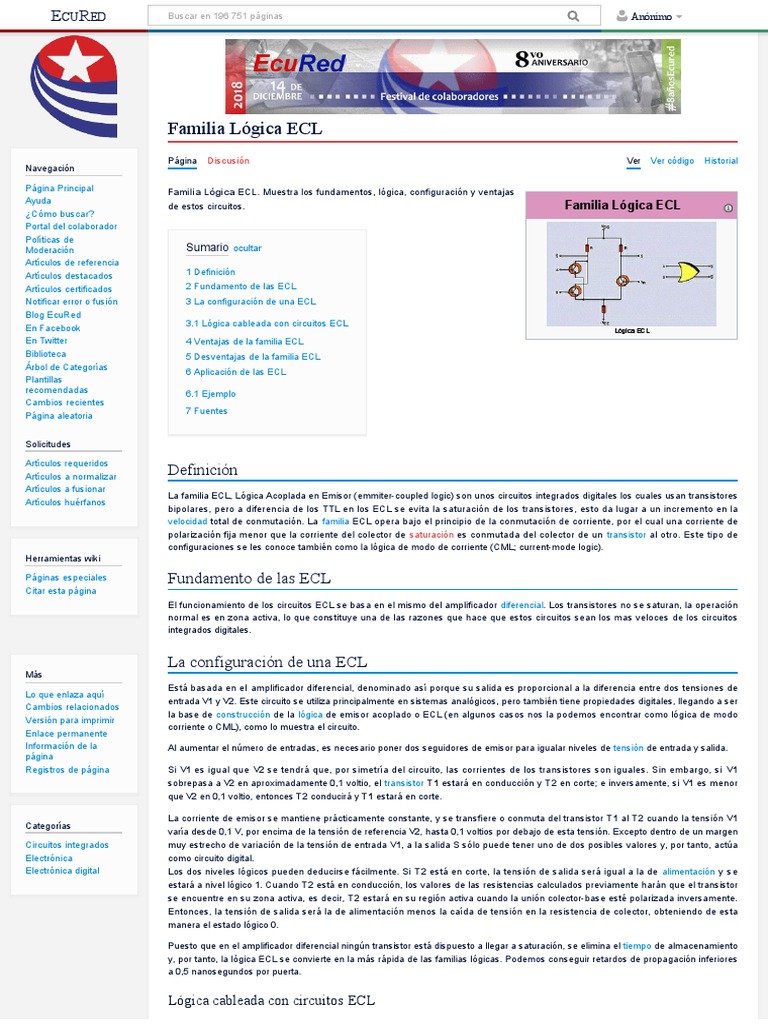 Lógica ECL: Fundamentos y Ventajas | PDF | Transistor | Electrónica