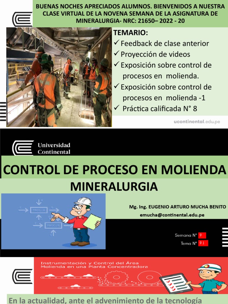 CONTROL DE PROCESOS EN MOLIENDA - R1pptx | PDF | Molino (molienda) | Realimentación