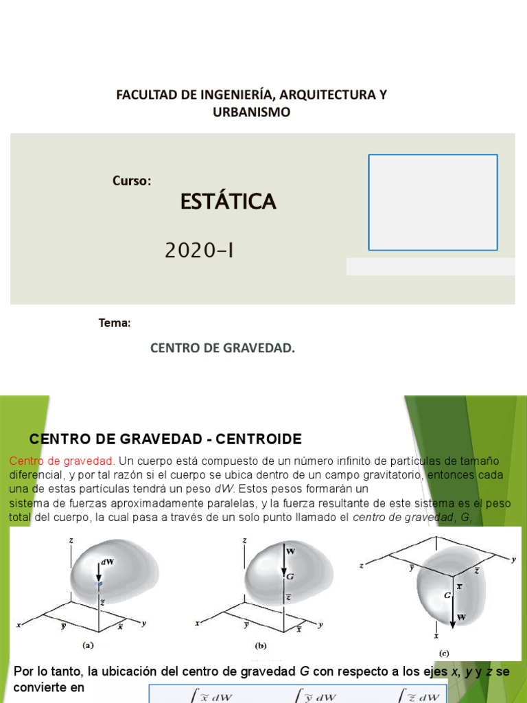 Centro de Gravedad y Centroide | PDF | Centro de masa | Gravedad