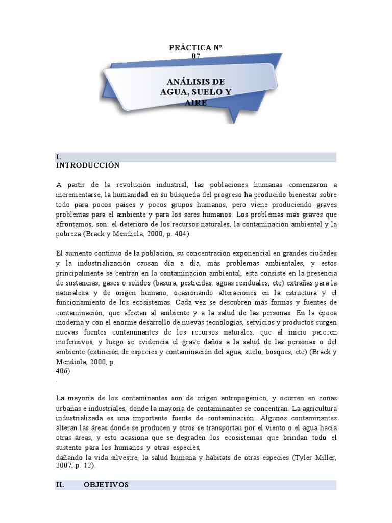 Práctica #7.docxwrd | PDF | Contaminación | Agua