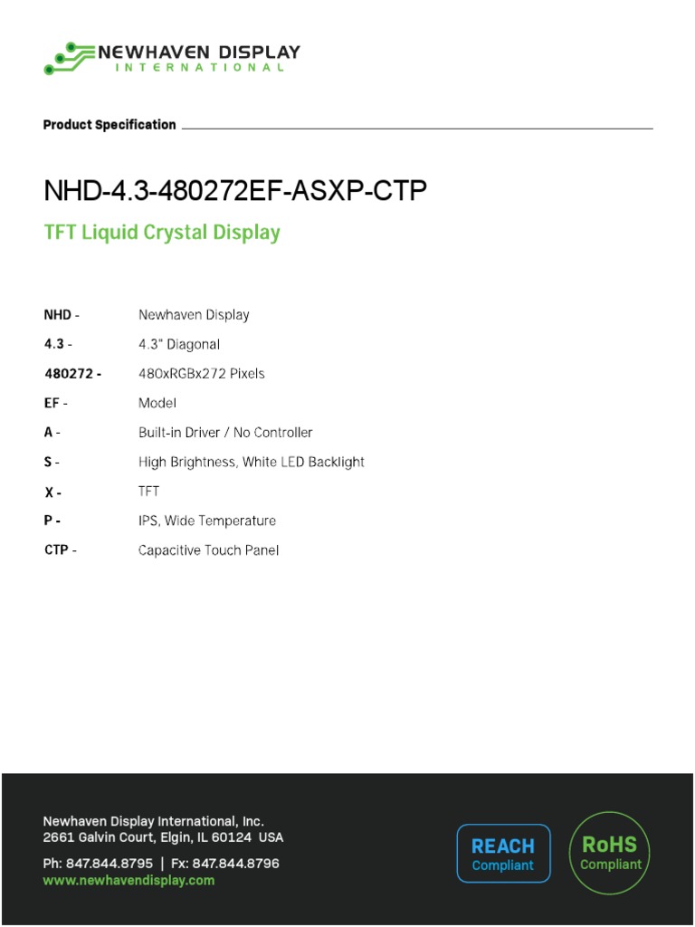 NHD 4 3 480272ef Asxp CTP-2953186 | PDF | Thin Film Transistor Liquid ...