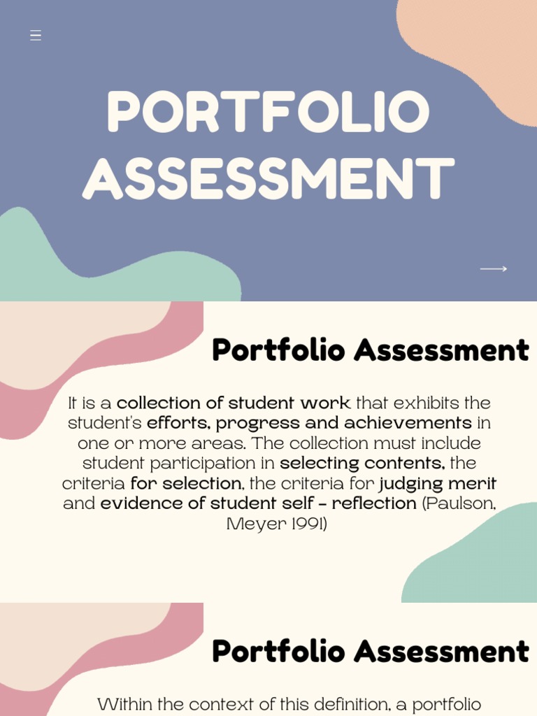 Portfolio Assessment | PDF | Educational Assessment | Learning