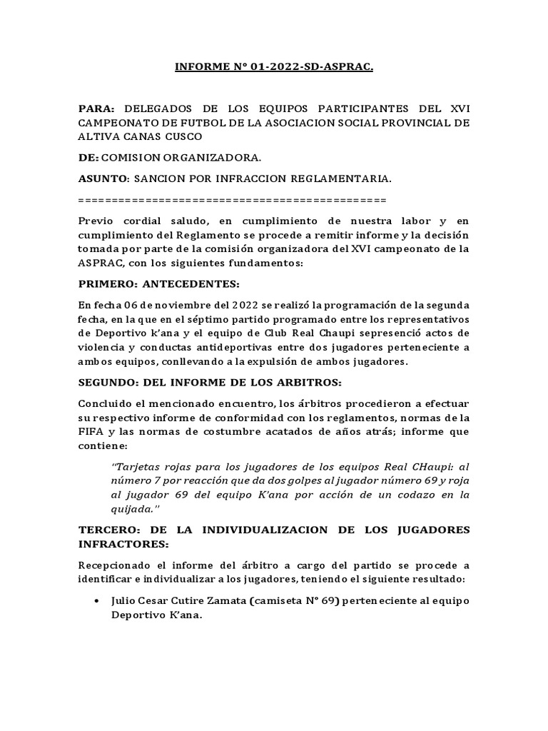 Informe Disciplinario | PDF | Justicia | Crimen y violencia