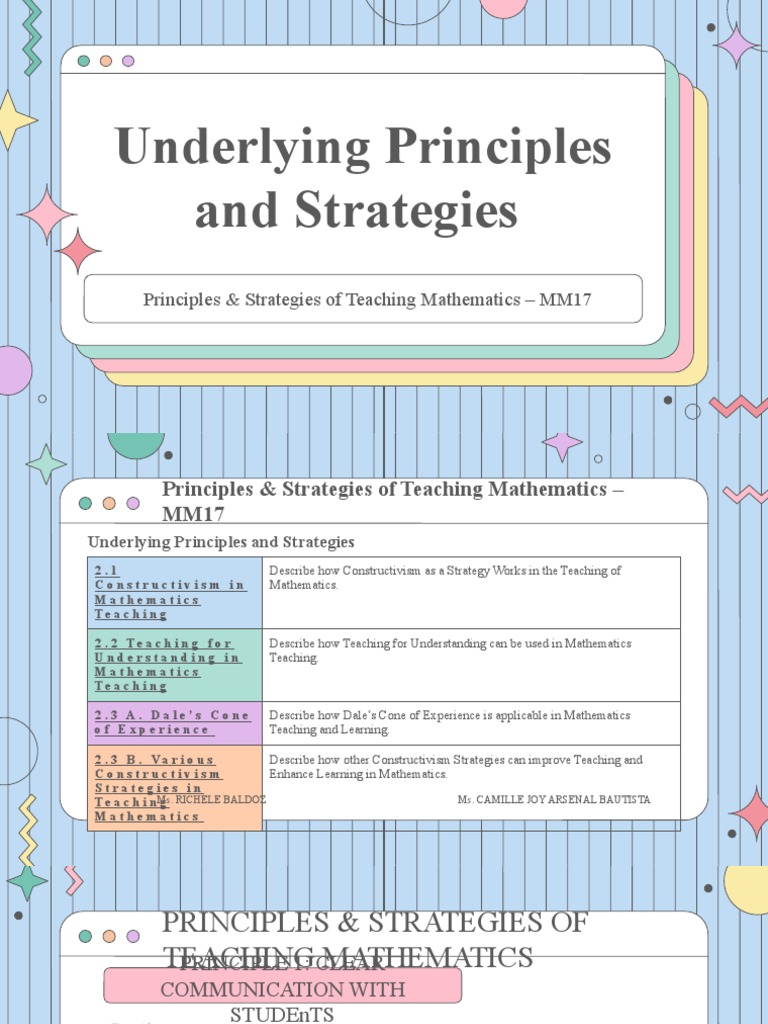 Underlying Principles and Strategies - Bautista | PDF | Constructivism ...