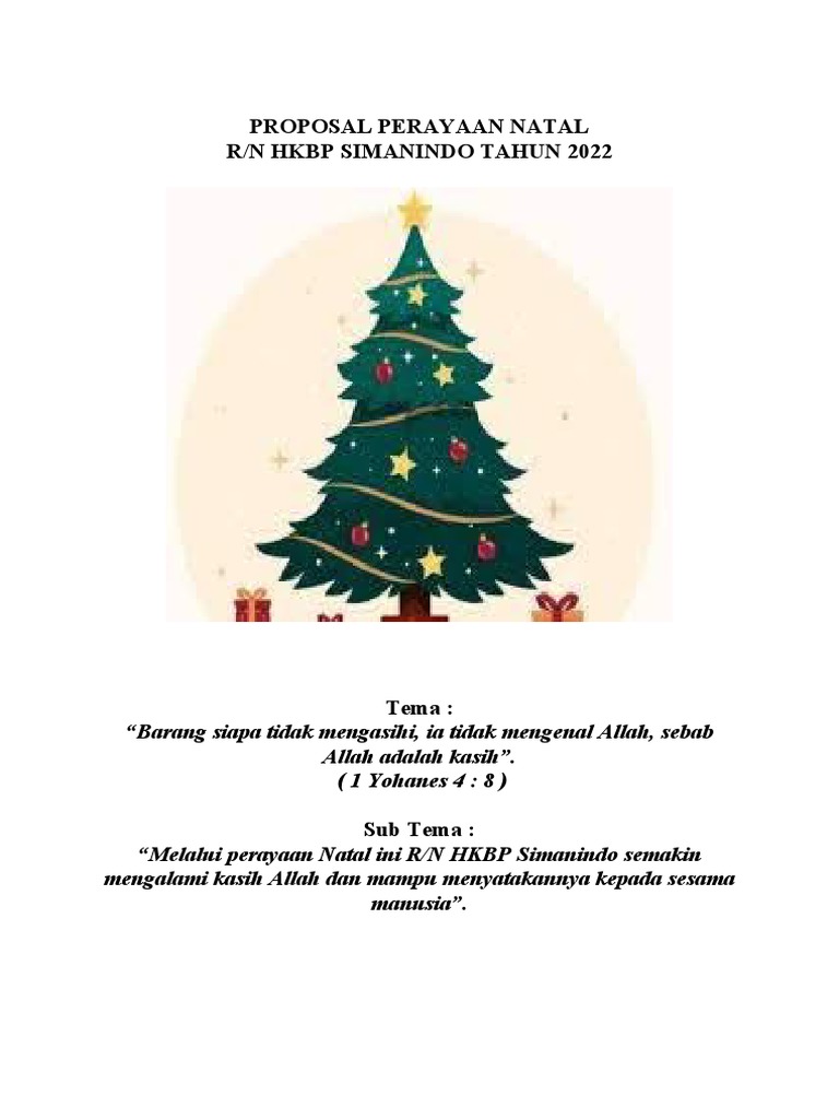 Proposal Perayaan Natal HKBP Simanindo 2022 | PDF