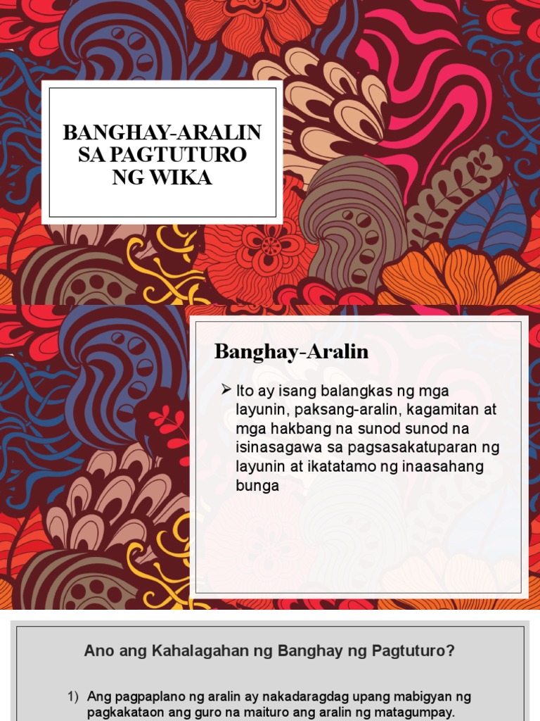 Banghay Aralin Sa Pagtuturo NG Wika | PDF