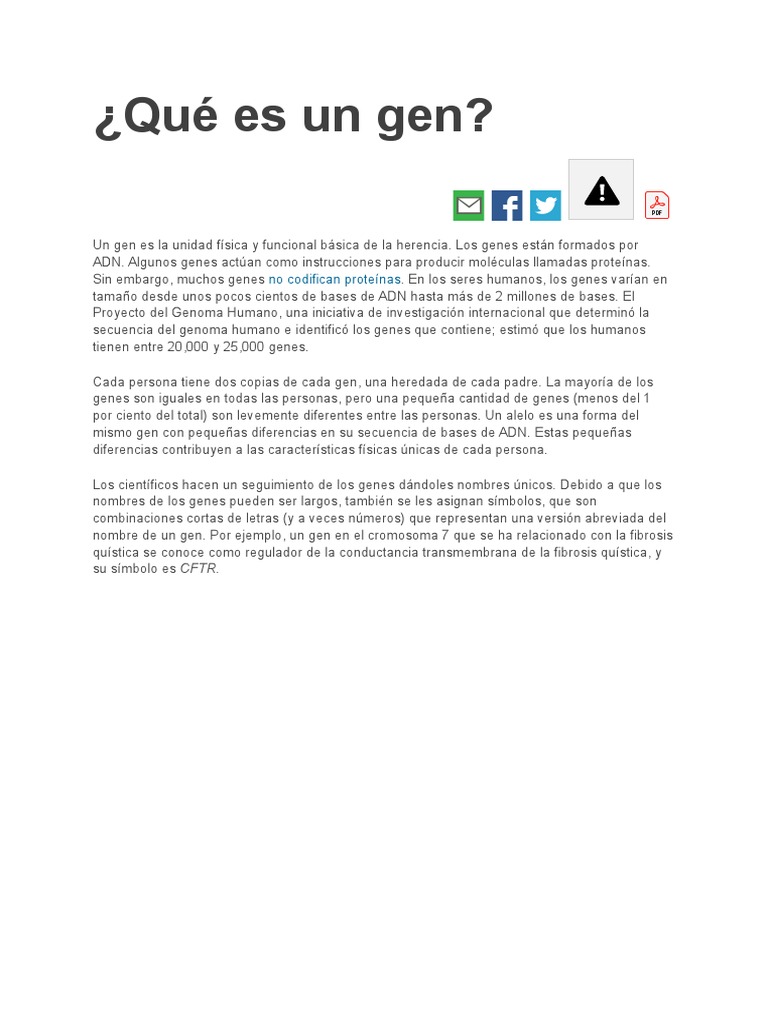 ¿Qué Es Un Gen?: No Codifican Proteínas | PDF