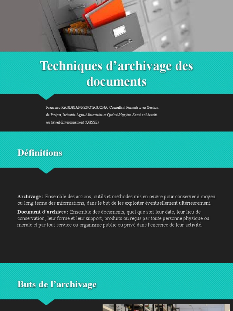 Techniques D Archivage Des Documents | PDF | Archives | Sécurité des systèmes d'information