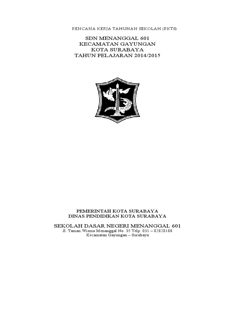 Contoh Rencana Kerja Tahunan (RKT) Sekolah Jenjang SD 1 | PDF