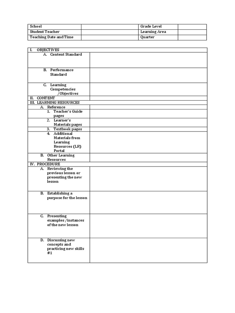 New Lesson Plan Format Overview | PDF | Art
