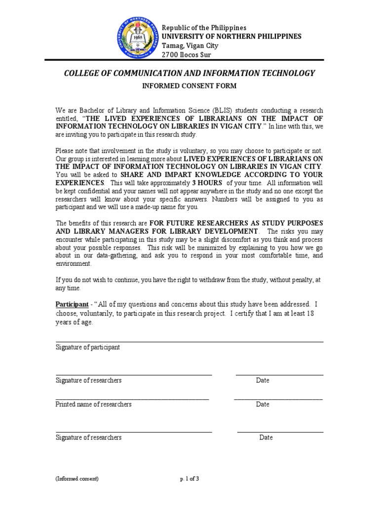 Research Consent Form | PDF | Informed Consent | Crimes