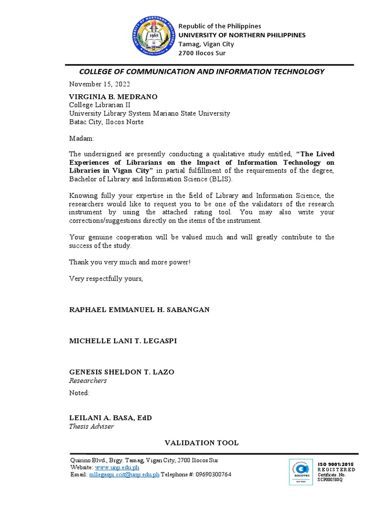 Letter For Validator | PDF | Libraries