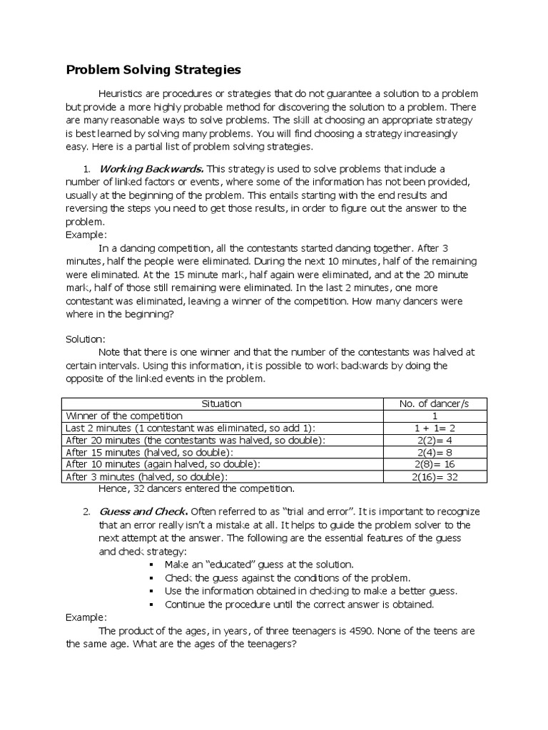 Problem Solving Strategies | PDF | Equations | Area