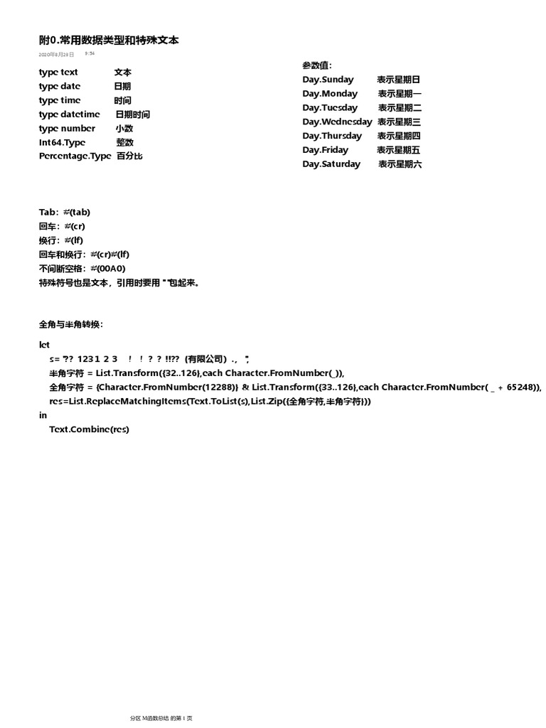 M Function Summery | PDF