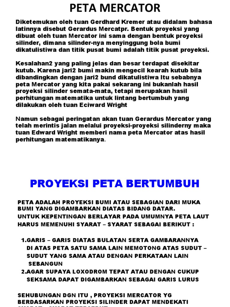 Proyeksi Peta Bertumbuh-Mercator | PDF
