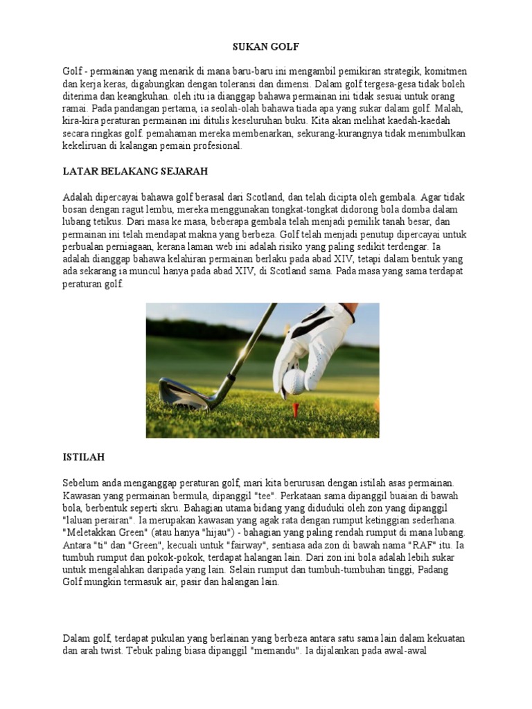Sukan Golf | PDF